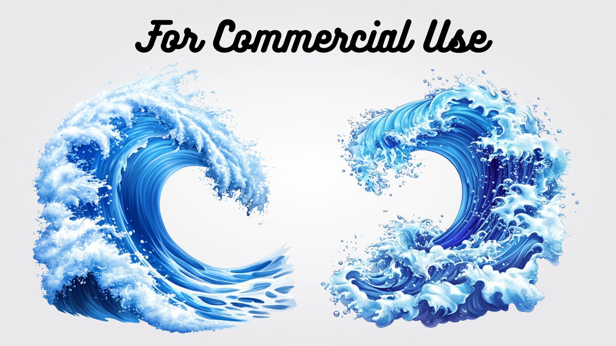 Blue Ocean Wave Clipart: Nautical PNG Graphics (25 Images) - Etsy