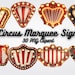 Circus Marquee Sign Clipart: Retro Carnival Designs (30 PNG Digital ...