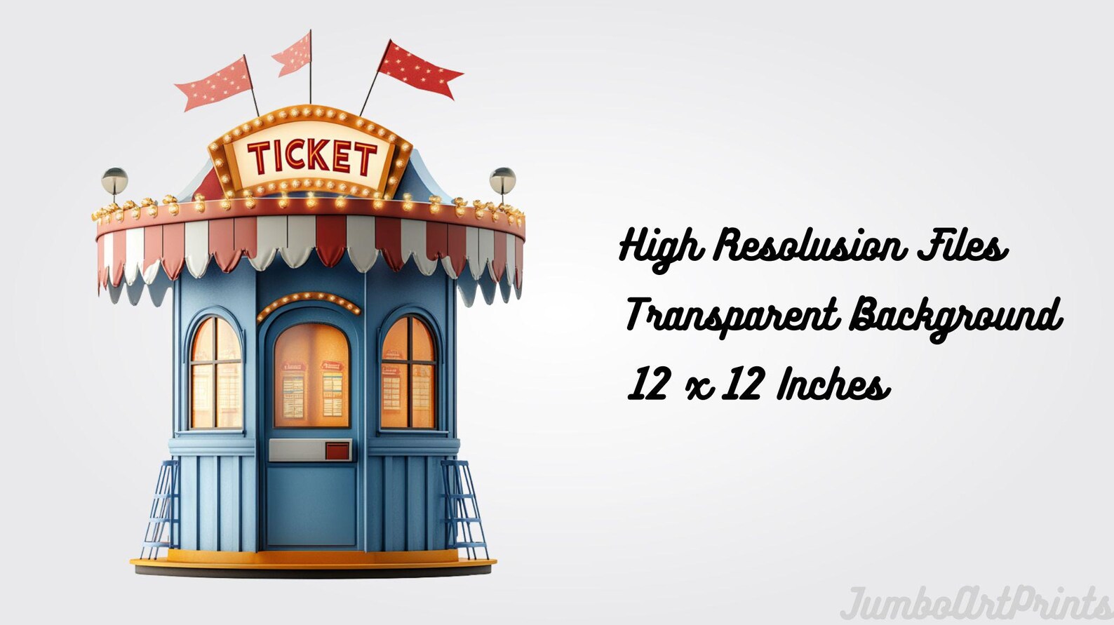 Fairground Ticket Booth Clipart: Vintage Carnival Stand PNG (digital ...