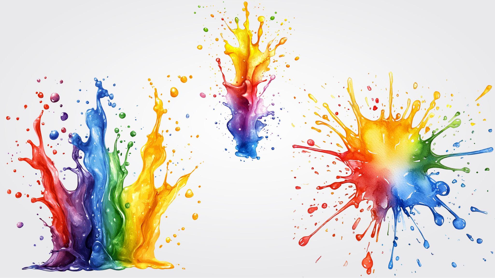 40 Watercolor Color Splash Clipart ,paint Splatter Clipart, , Abstract ...