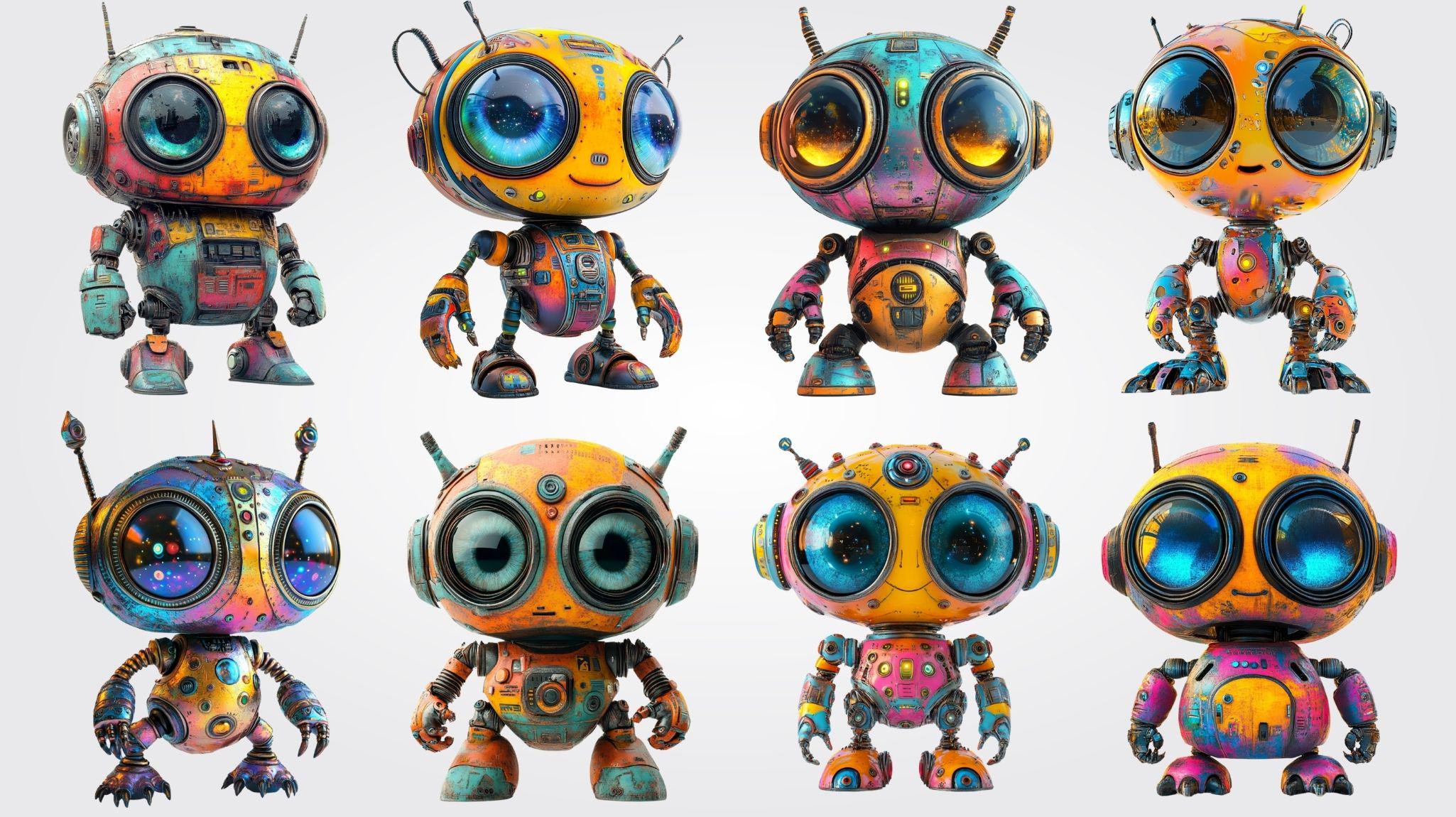 Colorful Robotic Monster Clipart, Cute Robot Clipart, Sci-fi Creature ...