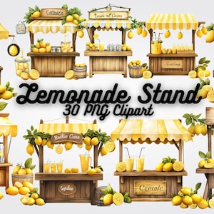 Lemonade Stand Clipart, Citrus Clipart, Summer Stand Illustrations ...
