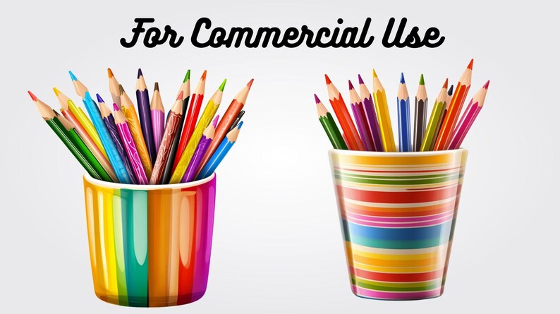 Rainbow Colored Pencils Clipart: School Supply Graphics (30 PNG) - Etsy