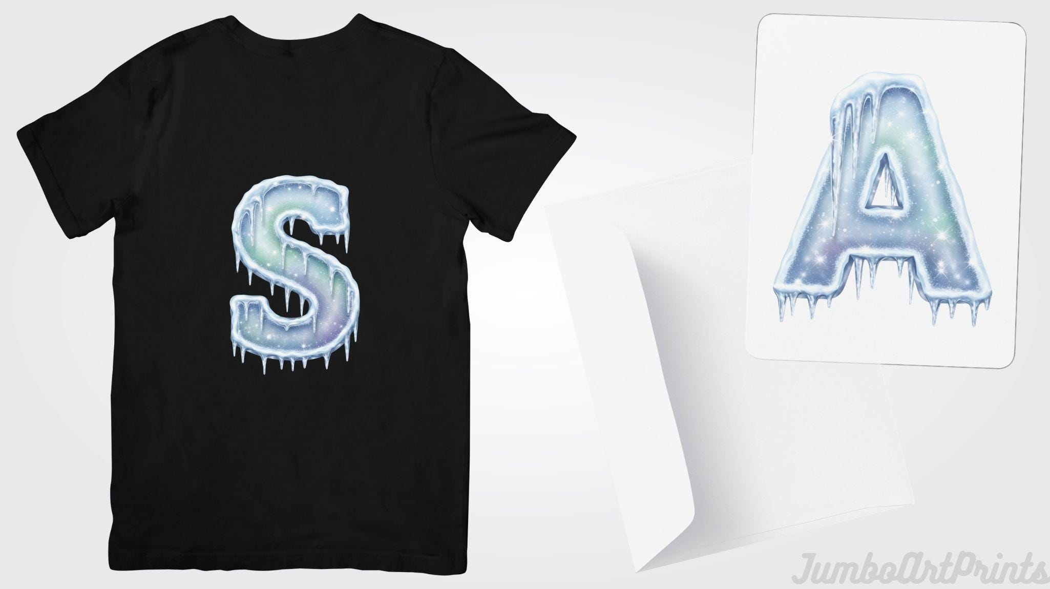 Frozen Alphabet PNG – 26 Icy Letters With Crystal Halo & Winter Texture ...