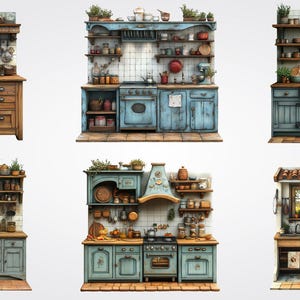 20 Vintage Kitchen Clipart, High-quality PNG Images of Retro ...