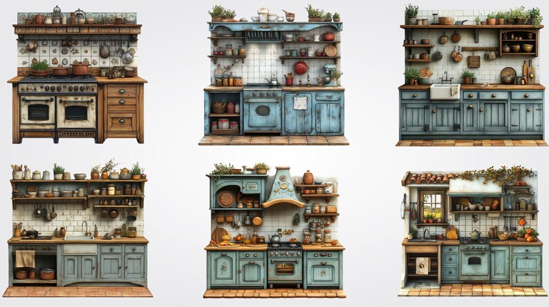 20 Vintage Kitchen Clipart, High-quality PNG Images of Retro ...