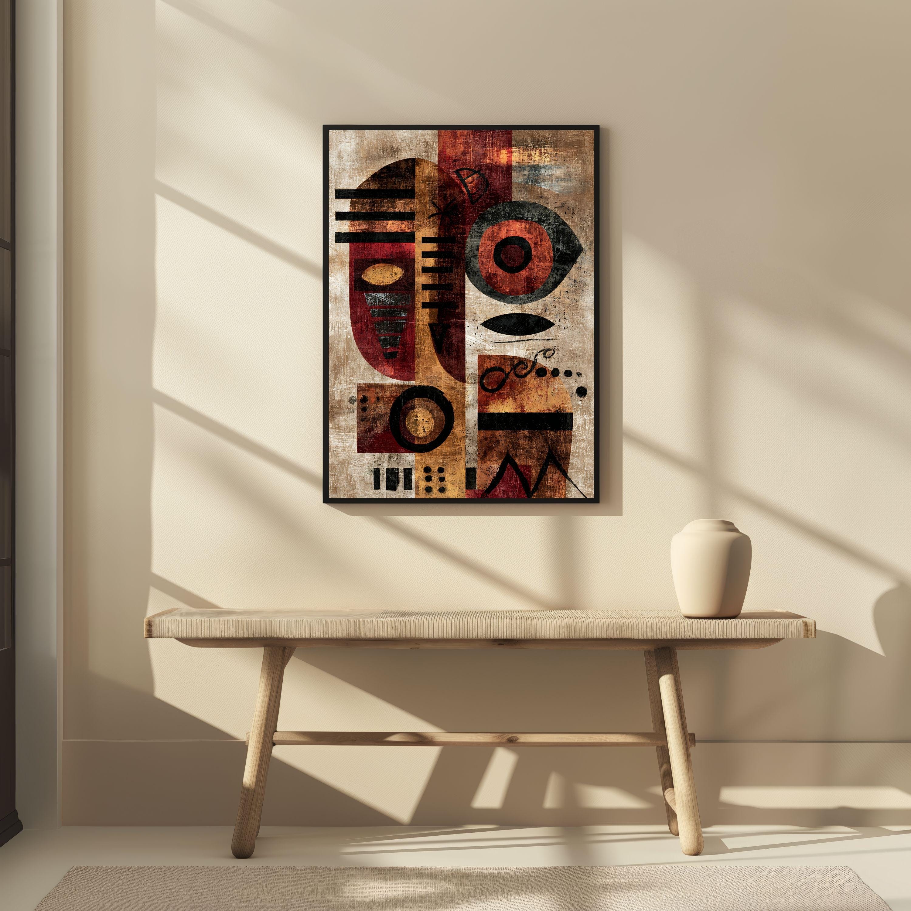 Tribal Spirit Forms Wall Art: Abstract African Symbols (digital ...