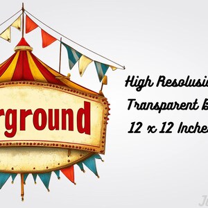 Fairground Sign Clipart: Retro Christmas Carnival Lights (digital ...