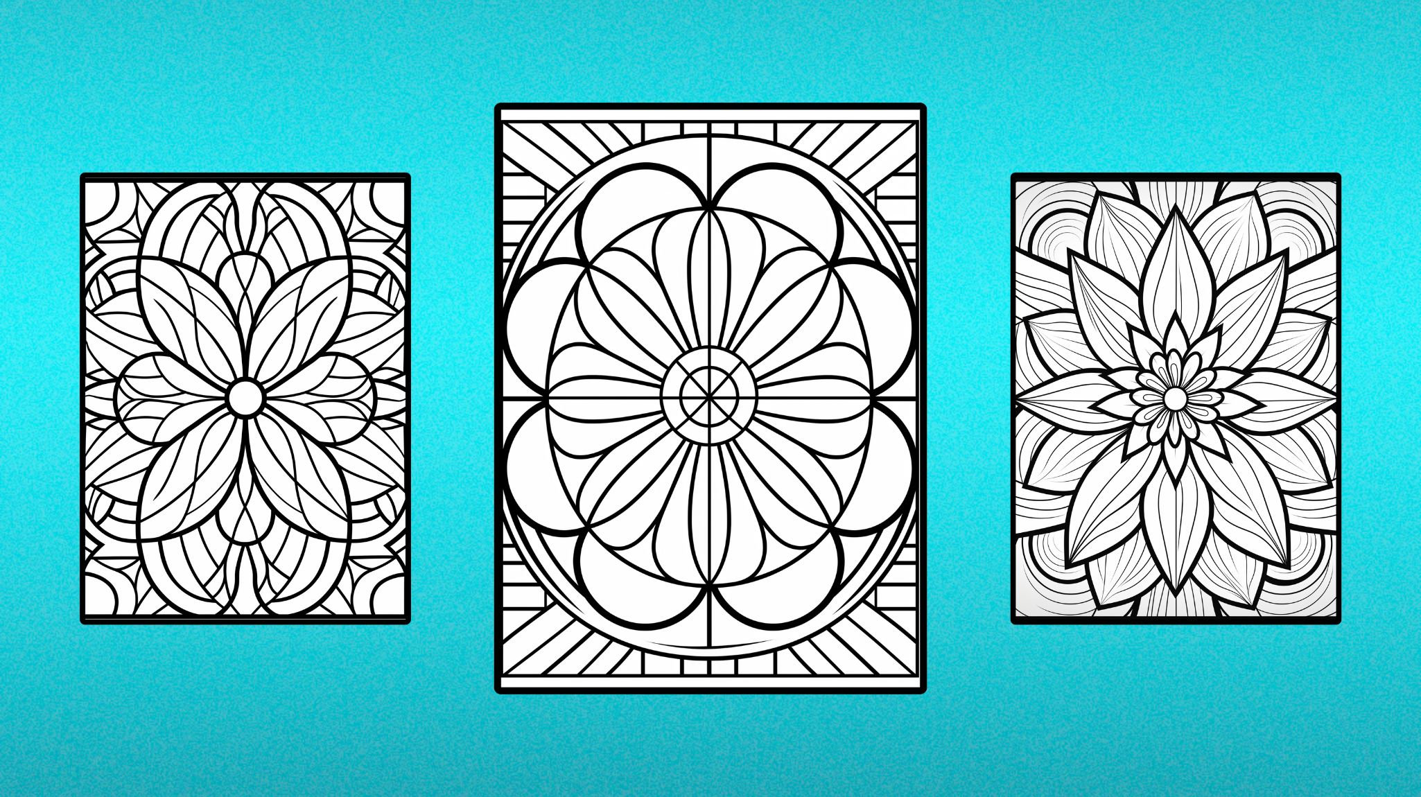50 Flower Patterns Coloring Pages, Printable Floral Coloring for Stress ...