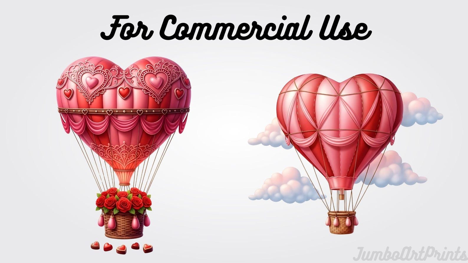 Valentine’s Hot Air Balloon Clipart - Heart Balloon Pngs Pink Red Love ...