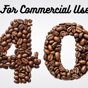 Coffee Bean Number Clipart: 12x12 PNG, Coffee-themed Designs (digital ...