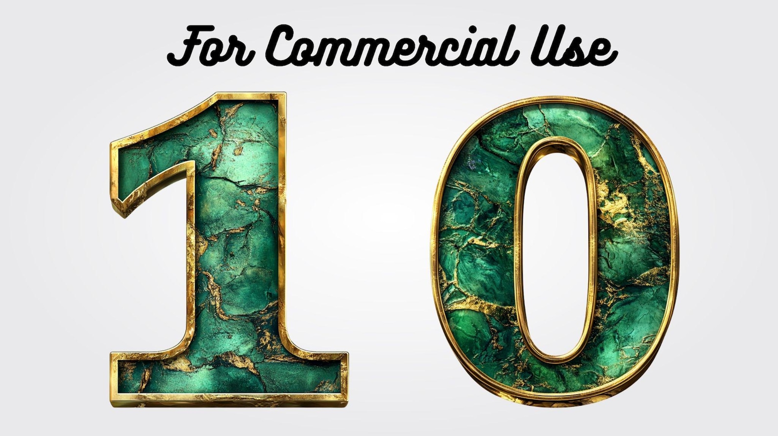 Emerald Green Number Clipart: Gold Glitter Graphics (digital Download ...