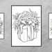 50 Flowers Giftbox Coloring Pages for Adults and for Kids Grayscale ...