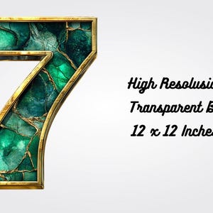 Emerald Green Number Clipart: Gold Glitter Graphics (digital Download ...