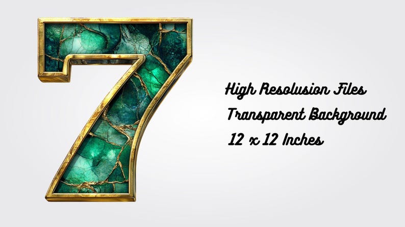 Emerald Green Number Clipart: Gold Glitter Graphics (digital Download ...