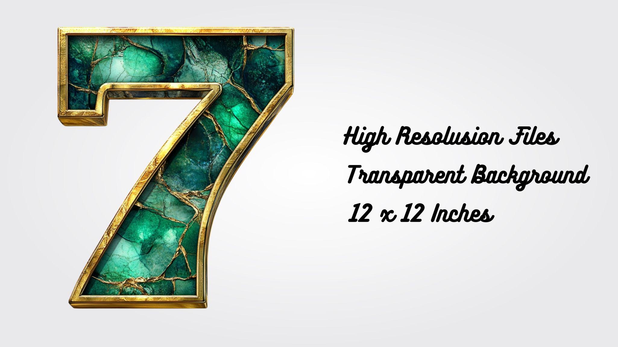 Emerald Green Number Clipart: Gold Glitter Graphics (digital Download ...