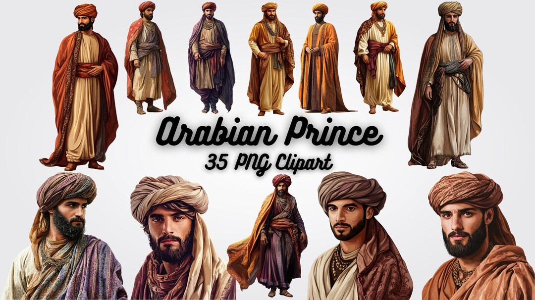 Arabian Prince Clipart: Luxury Sultan PNG Images (digital Download) - Etsy