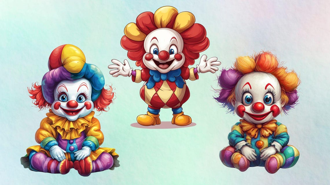 40 Funny Clown Clipart, Clowns PNG, Clowns Clipart, Instant Download ...