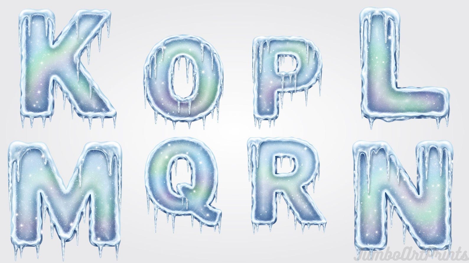 Frozen Alphabet PNG – 26 Icy Letters With Crystal Halo & Winter Texture ...