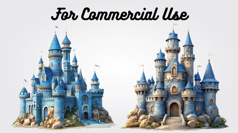 Blue Castle Clipart, Fantasy Fairytale Castle PNG, Magical Kingdom ...