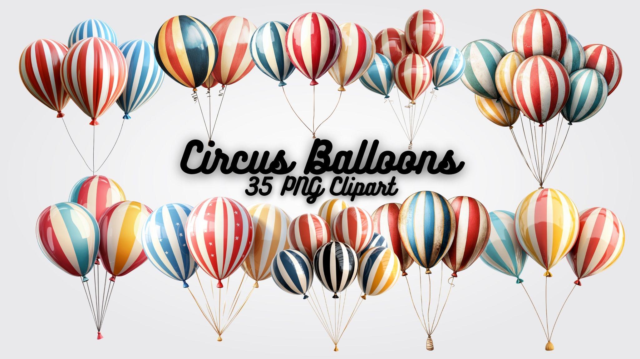 Circus Balloons Clipart PNG, 35 High-quality Balloon Graphics for ...