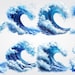 Blue Ocean Wave Clipart: Nautical PNG Graphics (25 Images) - Etsy