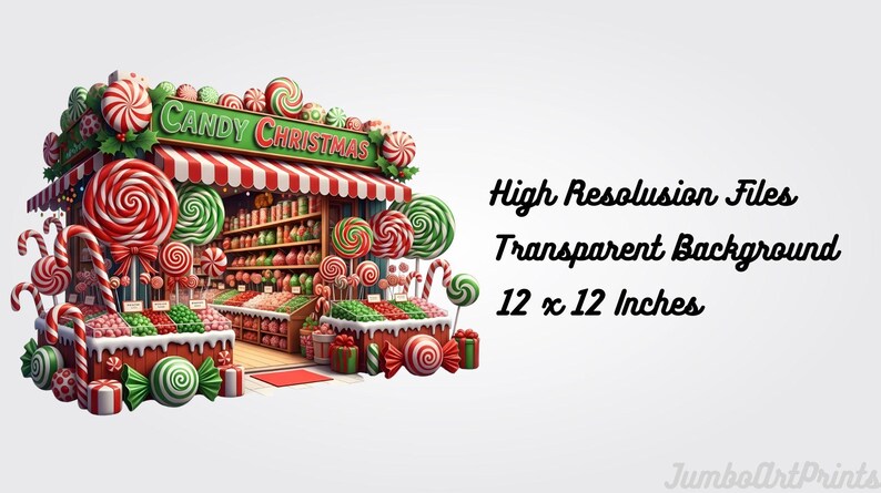Candy Christmas Store Clipart PNG - Lollipop House - Etsy