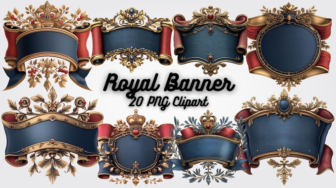 Royal Banner Clipart: Medieval Crests and Crowns (digital Download) - Etsy