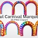 Colorful Carnival Marquee Arch Clipart, 35 PNG Party Sign, Retro ...