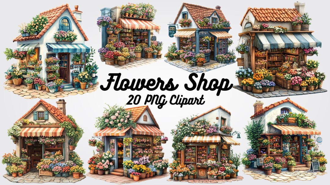 20 Flowers Shop Clipart, Flowers Clipart High-quality PNG, Perfect for ...