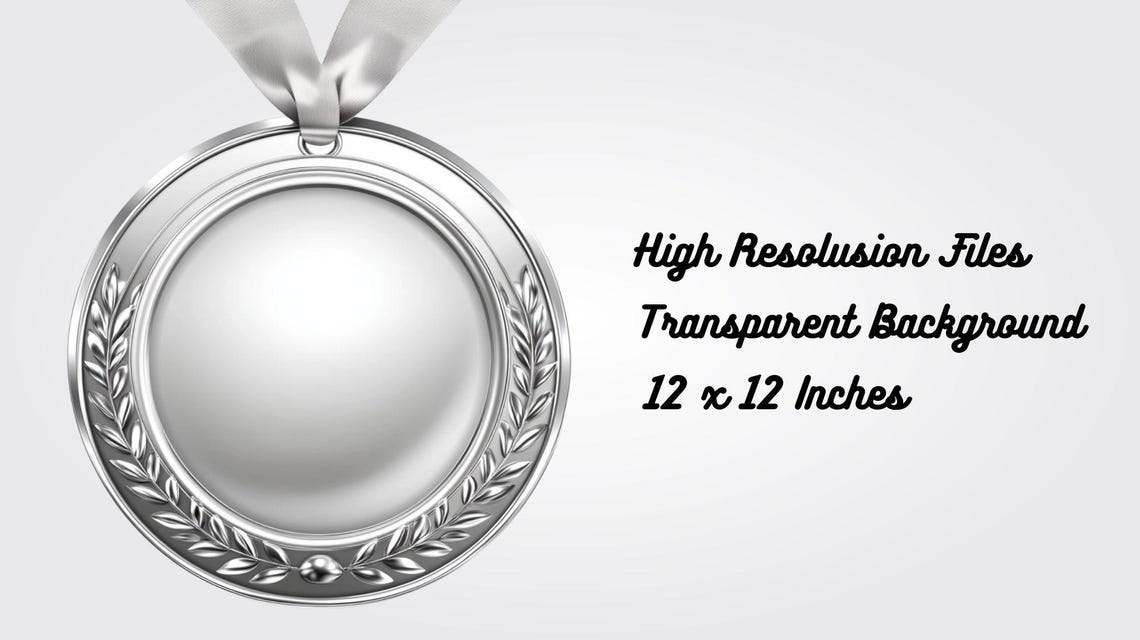 Silver Medal Clipart, 23 High-resolution Award Medals for Invitations ...