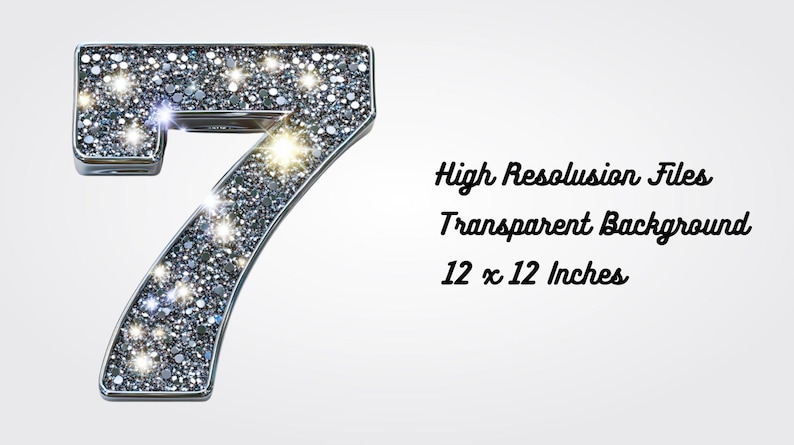Silver Glitter Number Clipart: Glam Party PNG (digital Download) - Etsy