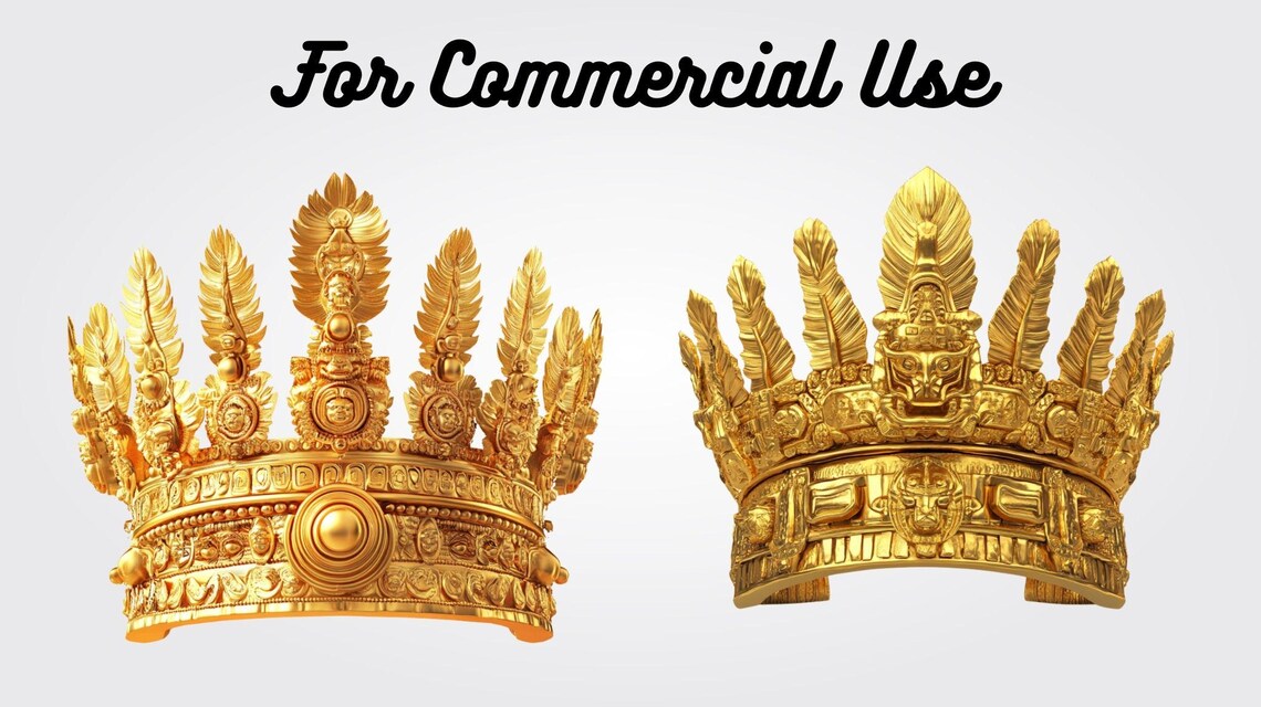 Golden Inca Crown Clipart, Ancient Royal Crown Pngs for Scrapbooking ...