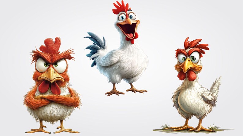 35 Funny Chicken Clipart, Cute Chicken Clipart, Funny Animal PNG ...