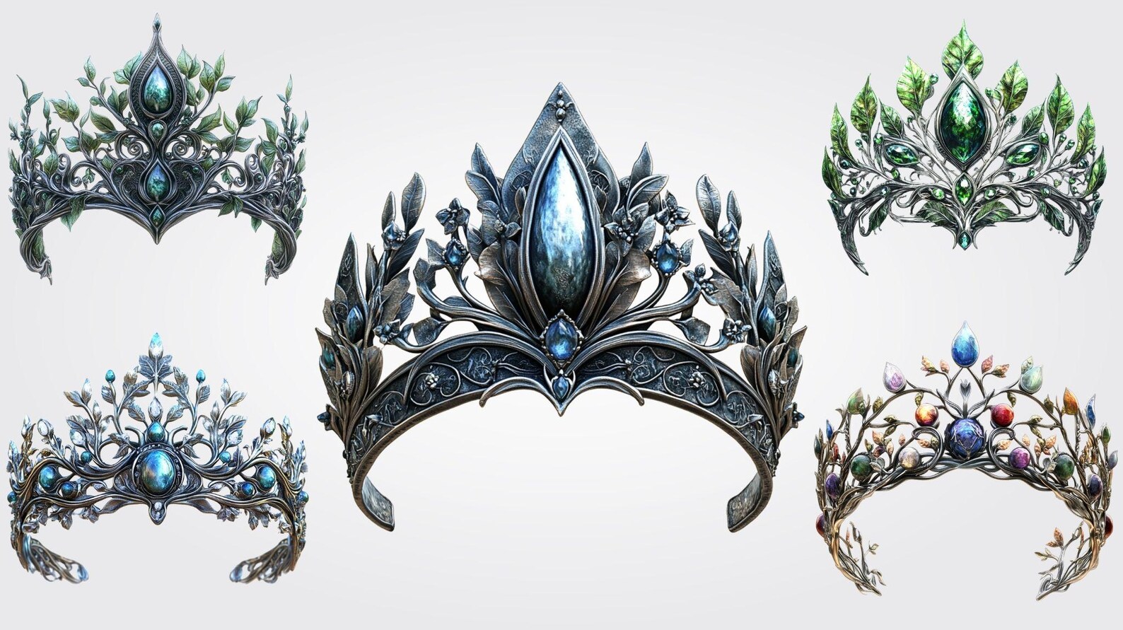 Elven Silver Crown Clipart PNG, Fantasy Crown Digital Download, Fairy ...