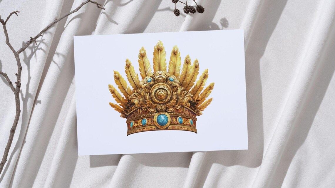Golden Inca Crown Clipart, Ancient Royal Crown Pngs for Scrapbooking ...