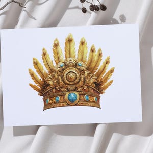 Golden Inca Crown Clipart, Ancient Royal Crown Pngs for Scrapbooking ...