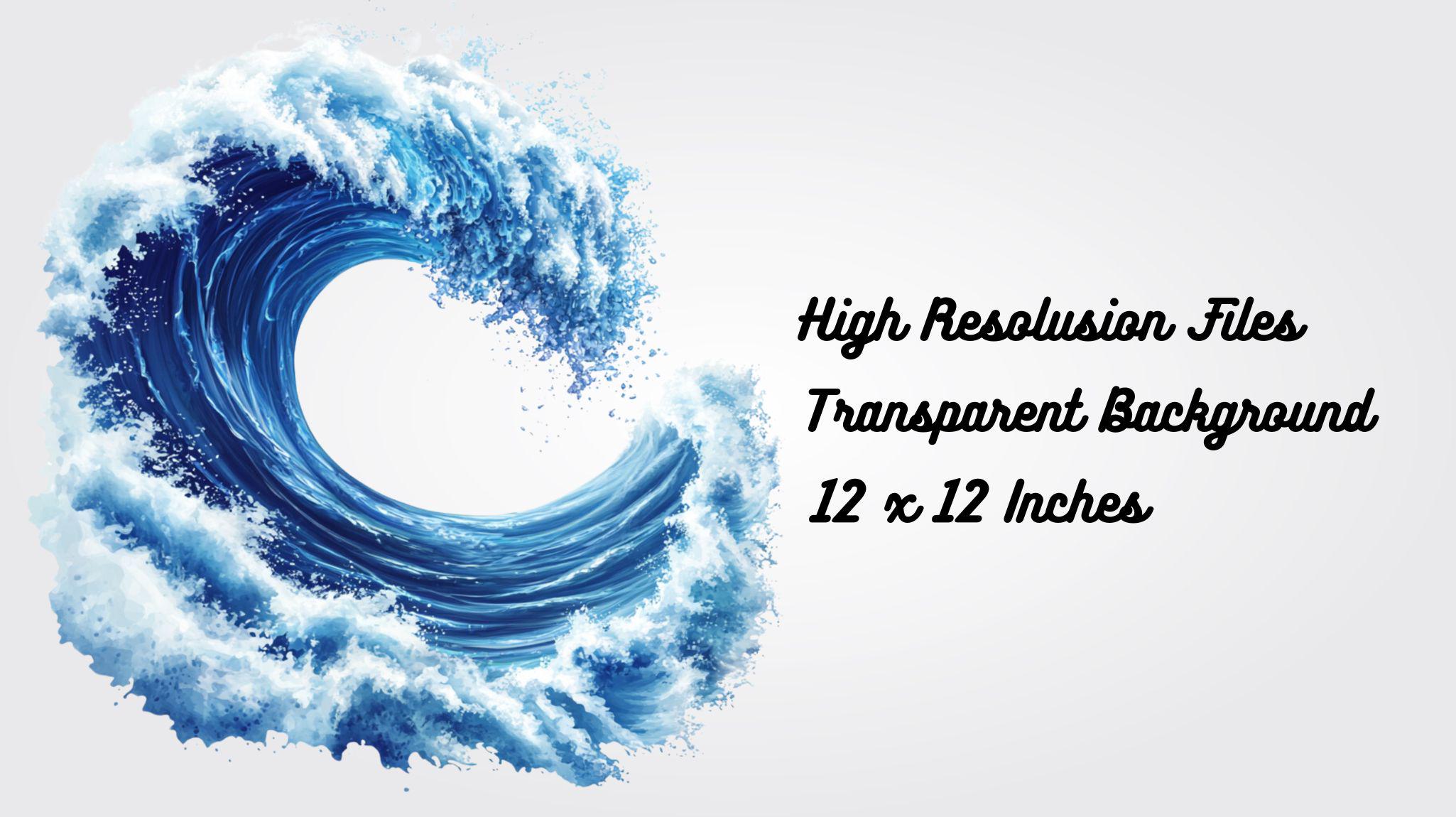 Blue Ocean Wave Clipart: Nautical PNG Graphics (25 Images) - Etsy