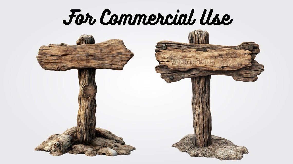 Antique Signpost Clipart, Singpost PNG, 30 Vintage Street Signs Digital ...