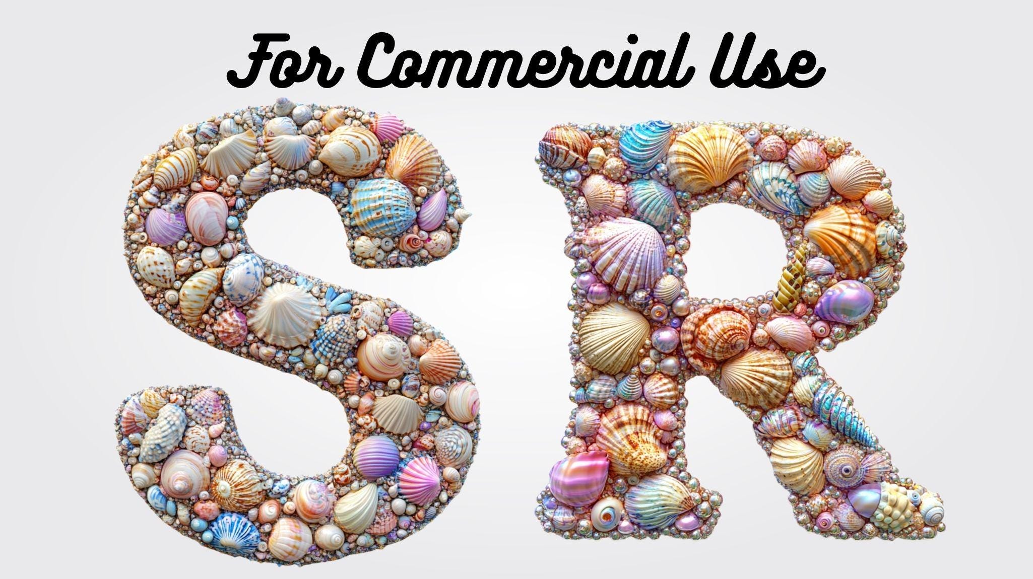 Seashell Alphabet Clipart: Coastal Letters PNG (digital Download) - Etsy