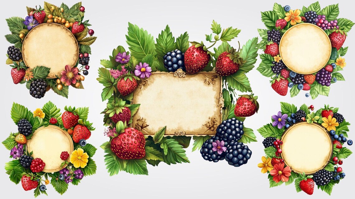 Jam Labels Clipart, Fruit Preserve Clipart, Mason Jar Tags for Homemade ...