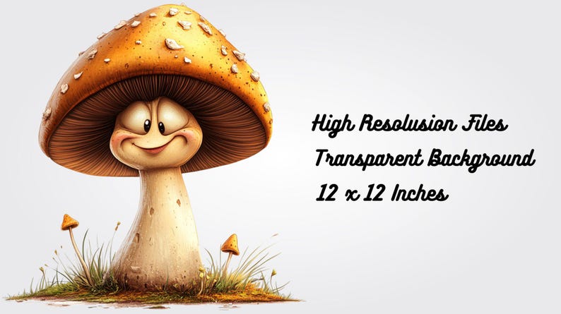 Funny Mushroom Clipart: Kawaii Toadstool Graphics (digital Download, 30 ...