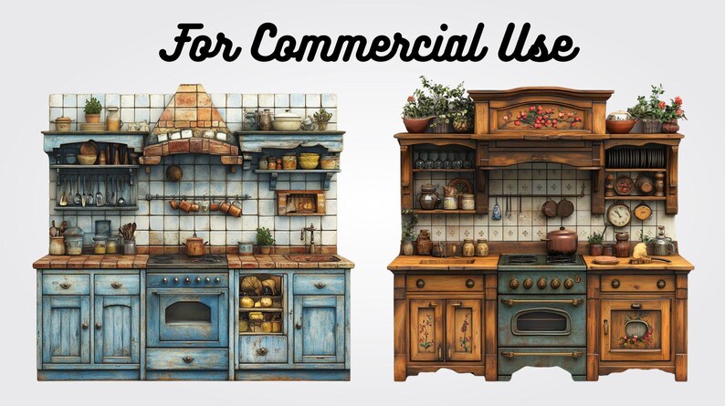 20 Vintage Kitchen Clipart, High-quality PNG Images of Retro ...