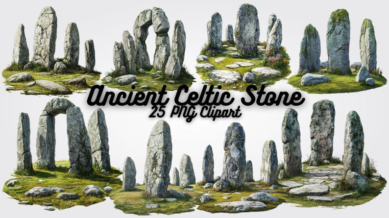 Ancient Celtic Stone Clipart, Runes, Textures (25 PNG) - Etsy