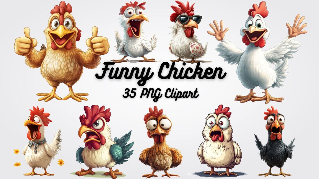Funny Chicken Clipart, Animal PNG Images (commercial Use, 35 ...