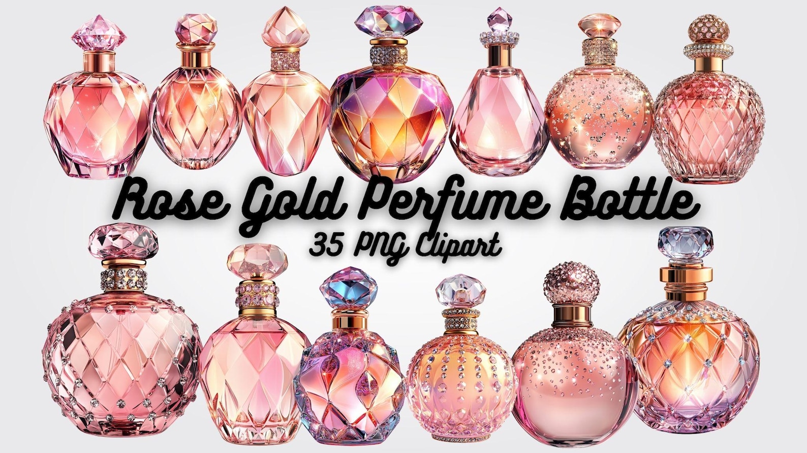 Rose Gold Perfume Bottle Clipart, Perfume PNG, 35 Luxury Fashion Beauty ...
