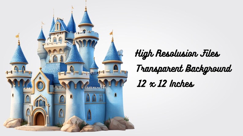 Blue Castle Clipart, Fantasy Fairytale Castle PNG, Magical Kingdom ...
