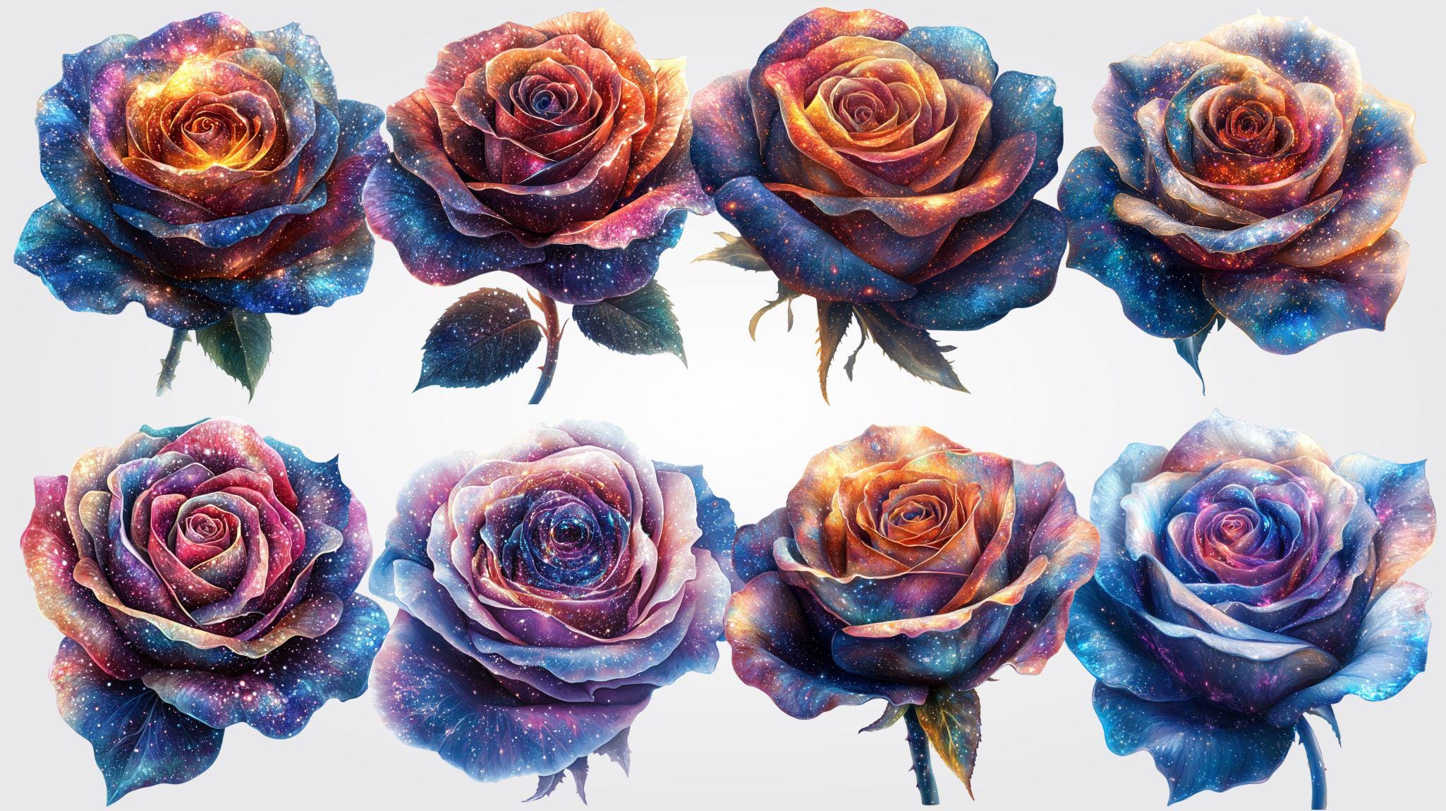 25 Galaxy Roses Clipart: Celestial PNG Images (digital Download) - Etsy