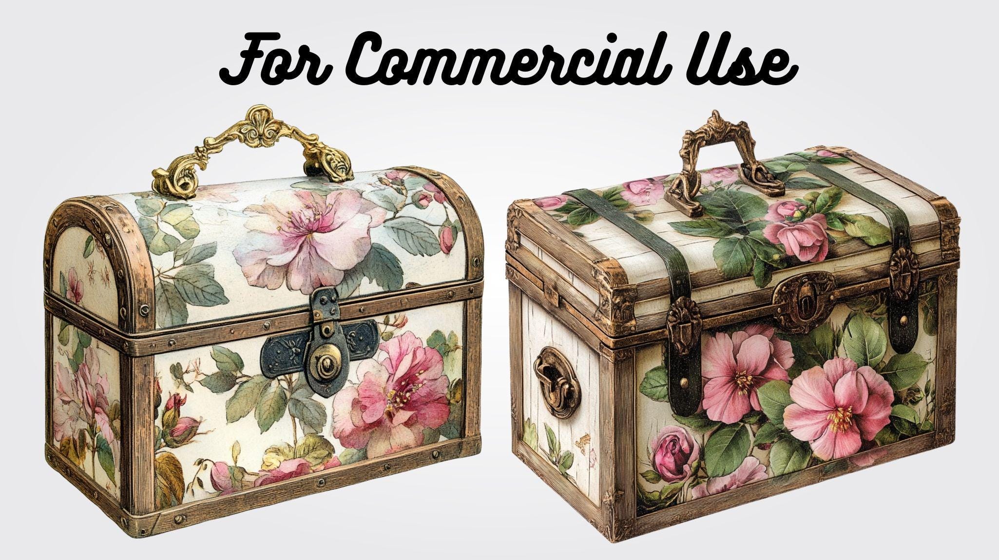 Decorative Storage Box Clipart, Vintage Wooden Box PNG Set, Rustic ...