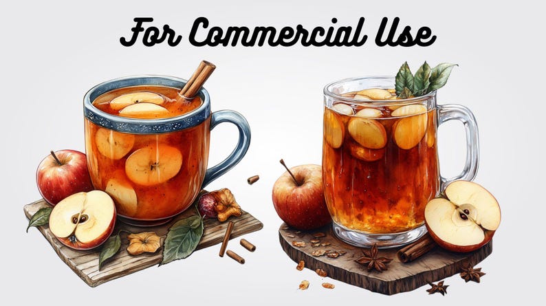 Apple Cider Clipart Set: 25 Rustic PNG Images (commercial Use) - Etsy